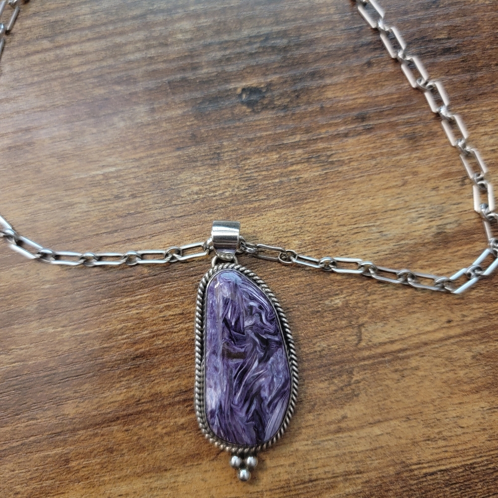 Elgin Tom Sterling Stamped Native American Pendant - Gem